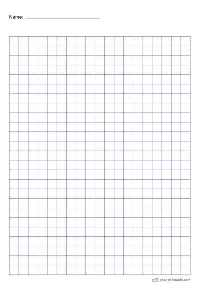 Centimeter Grid Paper blue With Name | your-printable.com