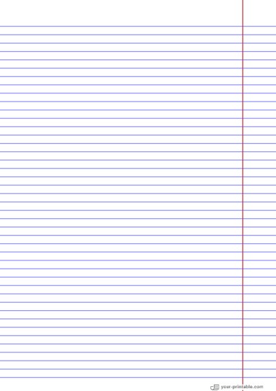 College Ruled Lined Paper Blue 1/4 inch With Right Margin | your ...
