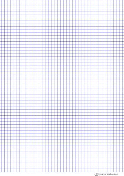 Full Page Grid Paper blue 5 mm | your-printable.com