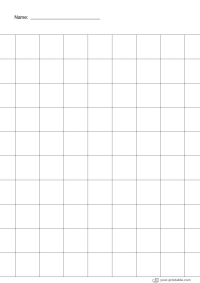 Grid Paper black 1 inch With Name | your-printable.com