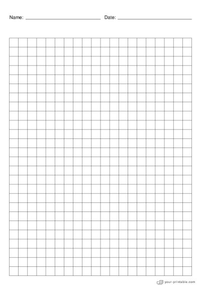 Large Grid Paper black 3/8 inch With Name and Date | your-printable.com