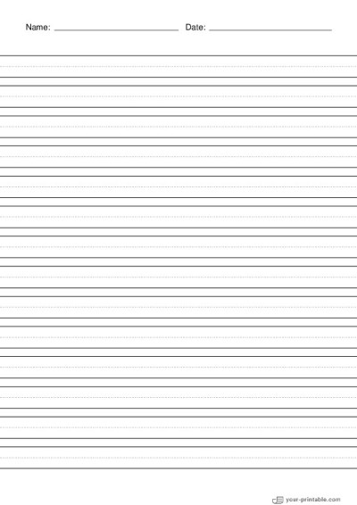 Free Printable Lined Paper for Kindergarten | your-printable.com