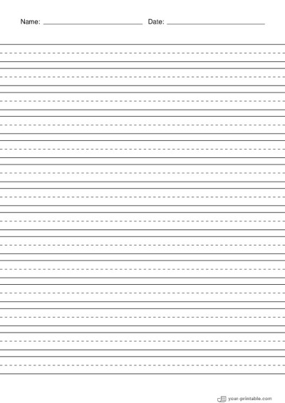 Free Printable Lined Paper for Kindergarten | your-printable.com