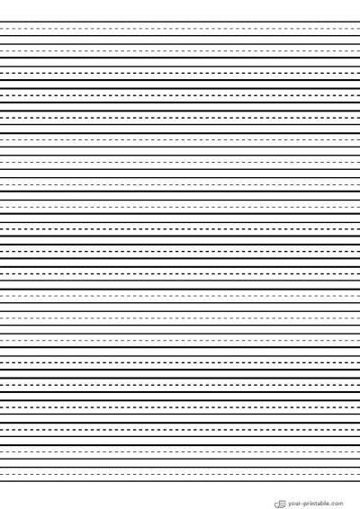 Lined Paper for Pre School Black 8mm With Dashed Line | your-printable.com