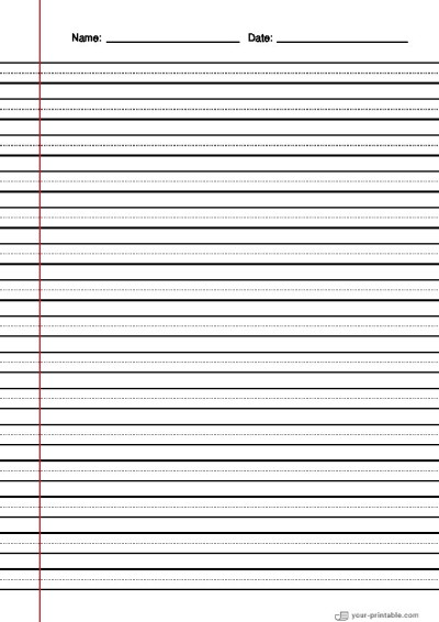 Vertical Lined Paper for 3rd Grade Black 3/8 inch With Dotted Line and ...